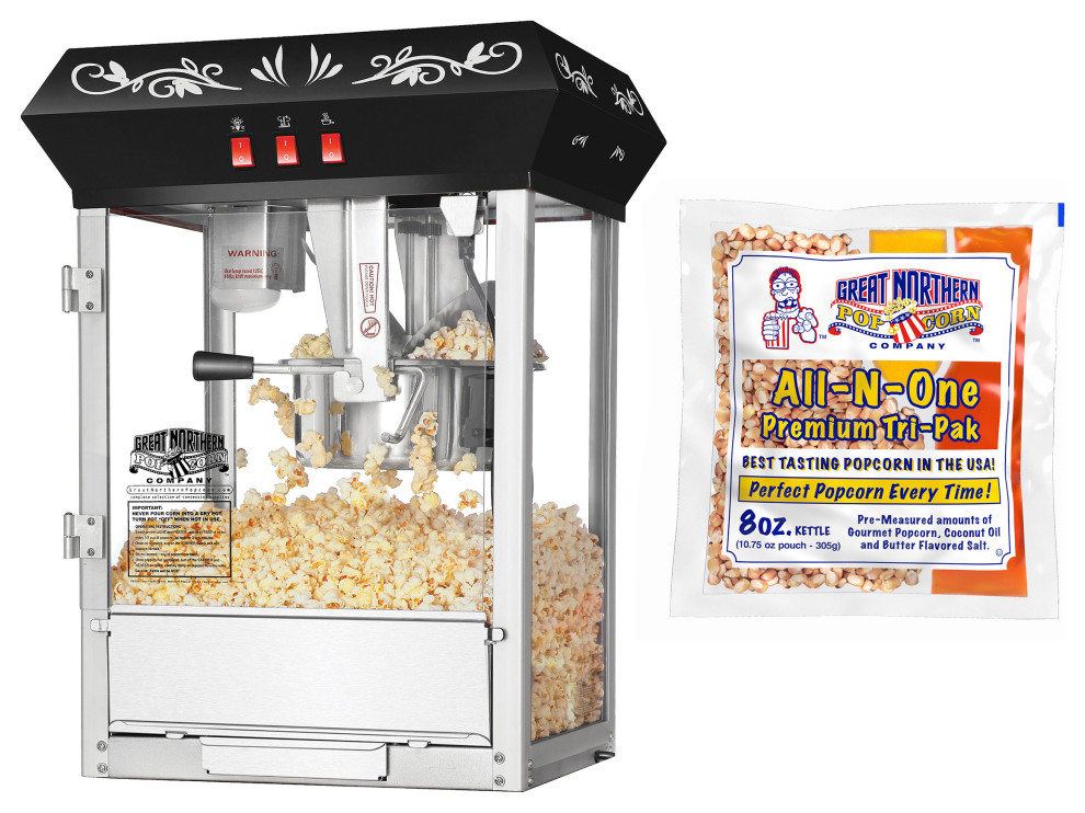 Foundation Countertop Popcorn Machine 8oz Kettle, 5 All-In-One Popcorn ...