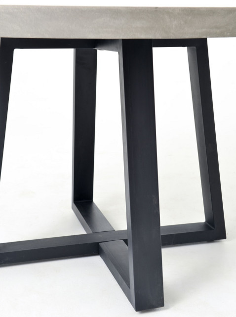 Masonry Concrete 48" Round Dining Table - Industrial - Outdoor Dining ...