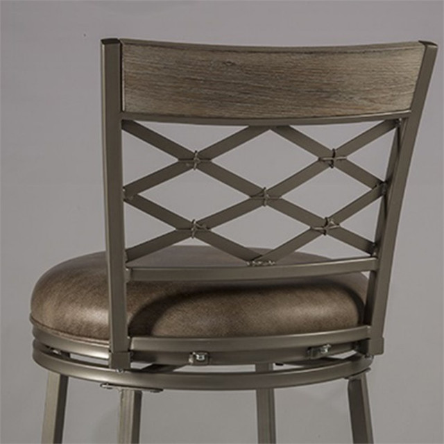 Bowery Hill Transitional Fabric 26" Swivel Counter Stool in Pewter ...