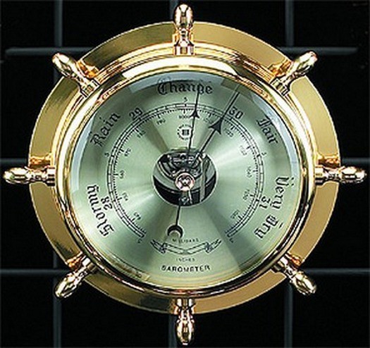Brass Ship's Wheel Precision Barometer - Beach Style - Decorative ...