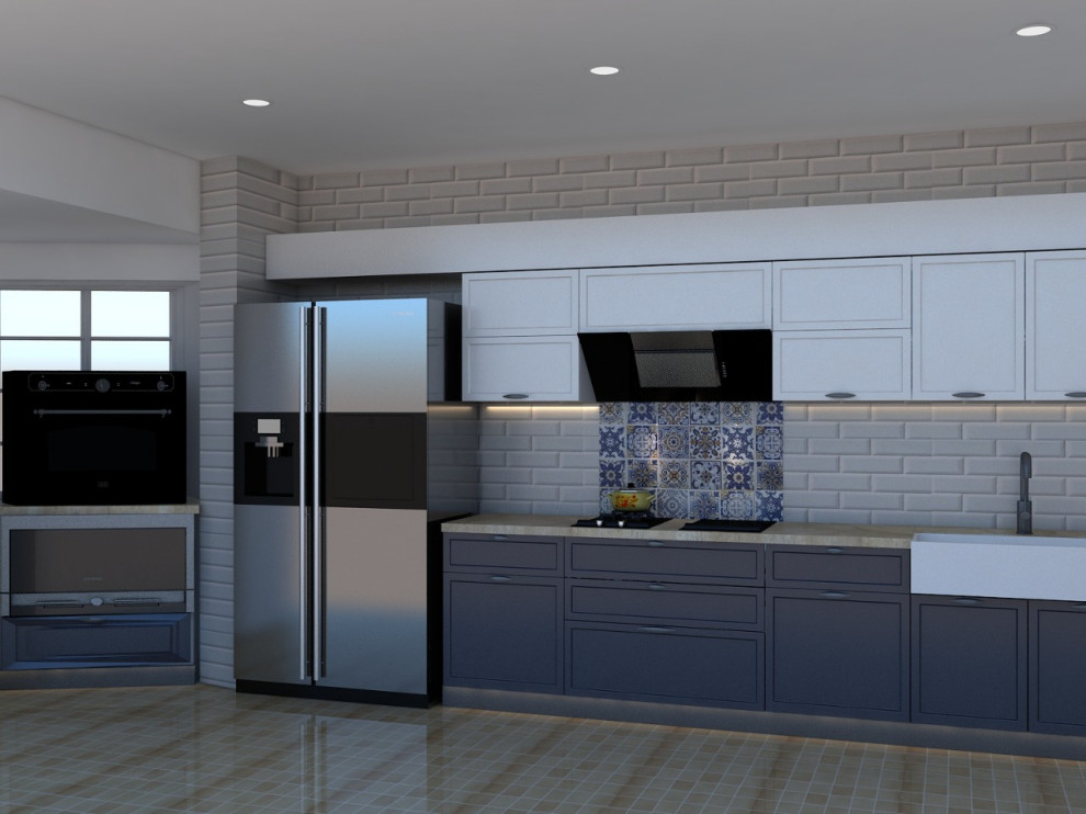 Straight Modular Kitchen in Membrane - Asian - Kitchen - Delhi - by ...