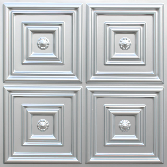 Silver 3D Ceiling Panels, 2'x2' - Modern - Ceiling Tile - by Dundee ...