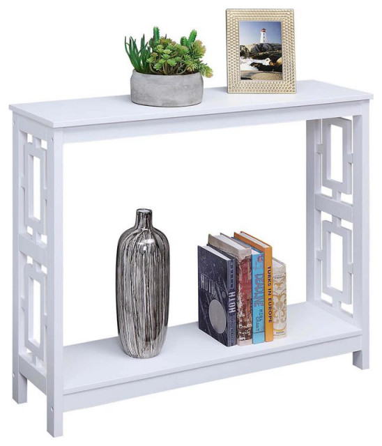 Town Square Console Table with Shelf, White - Contemporary ...