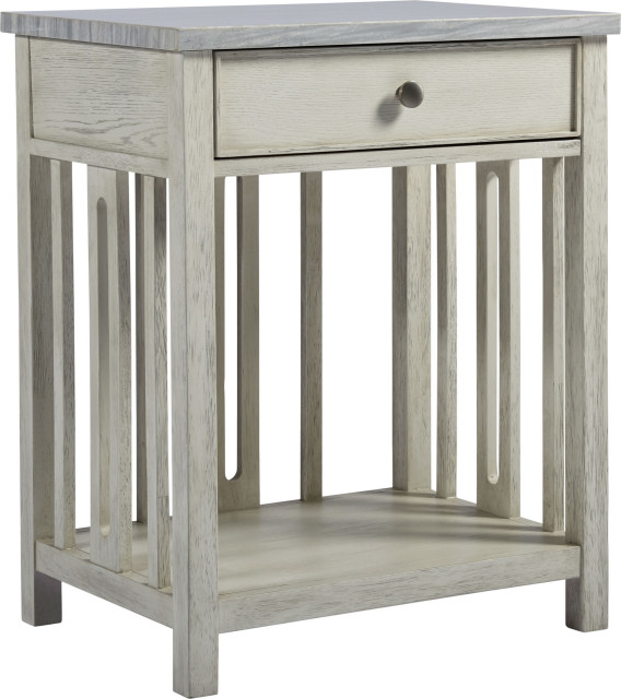 Coastal Living Bedside Table with Stone Top - Farmhouse - Nightstands ...