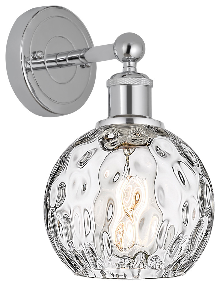 Edison Athens Water Glass 6" Sconce, Polished Chrome, Clear Water Glass ...