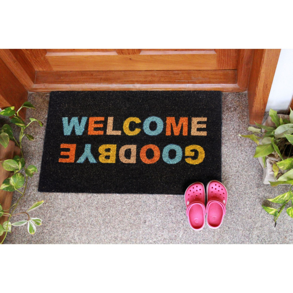 Multi Machine Tufted Welcome, Good bye Doormat, 18" x 30", 18" x 30 ...