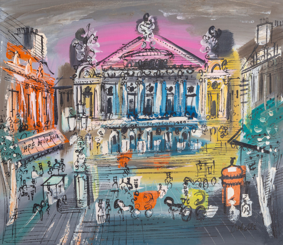 Opera Garnier Plaza, Charles Cobelle, 20x24 - Contemporary - Paintings ...