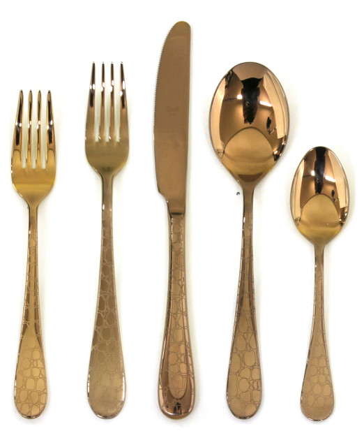 Coccodrillo Bronze Flatware Set - Contemporary - Flatware And ...