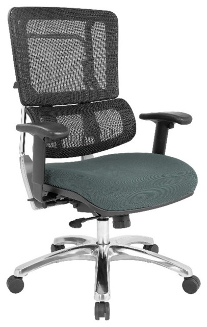 Vertical Black Mesh Back Chair in Gray Fabric Mesh - Contemporary ...