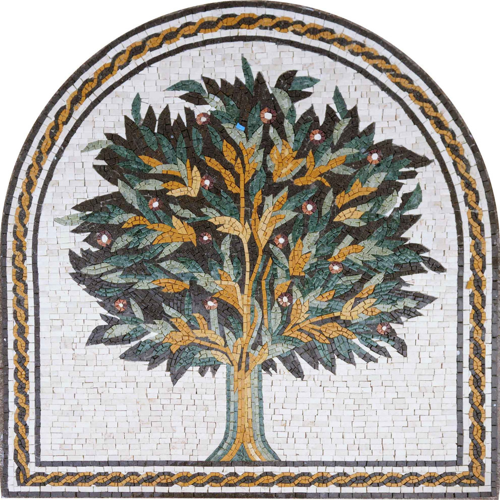 Mosaic Artwork - Arched Autumn Tree - Contemporary - Tile Murals - by ...