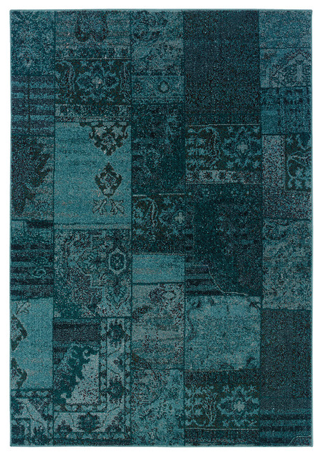 Oriental Weavers Revival Collection Teal/Grey Oriental Indoor Area Rug ...
