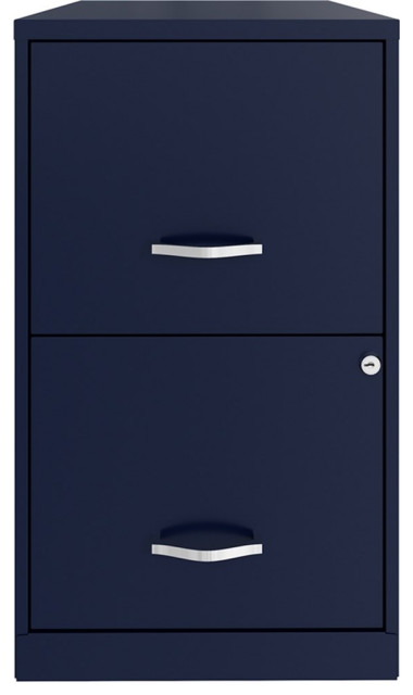 UrbanPro 18" Modern Metal File Cabinet with 2 Drawers in Navy ...