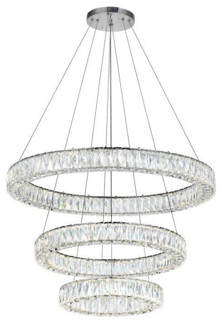 CWI LIGHTING 1044P32-601-R-3C LED Chandelier with Chrome Finish ...