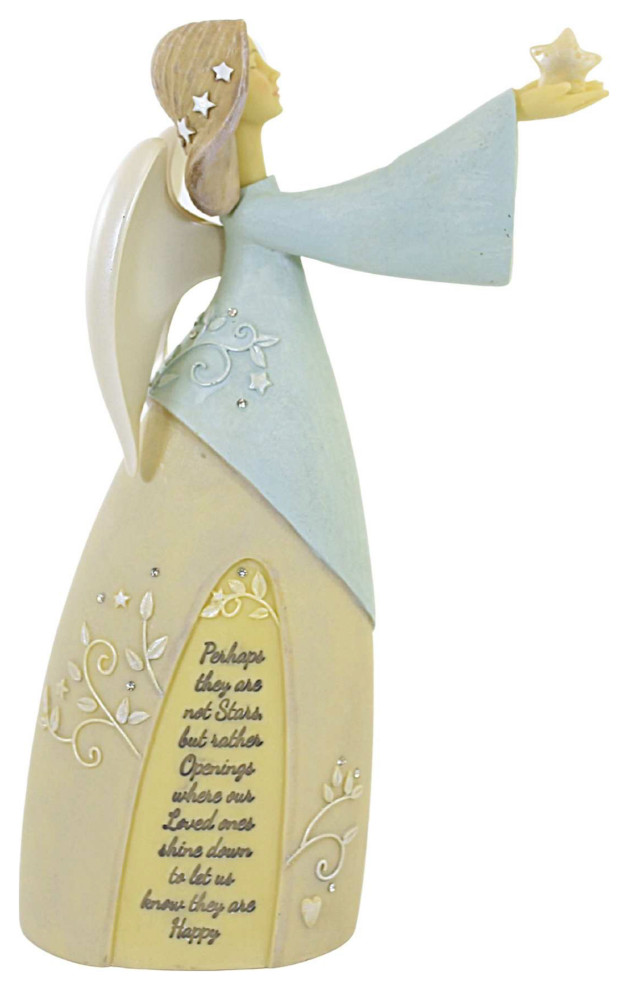 Foundations Bereavement Angel Brown Hair Comfort Peace, 9.25 In H X 3.5 ...