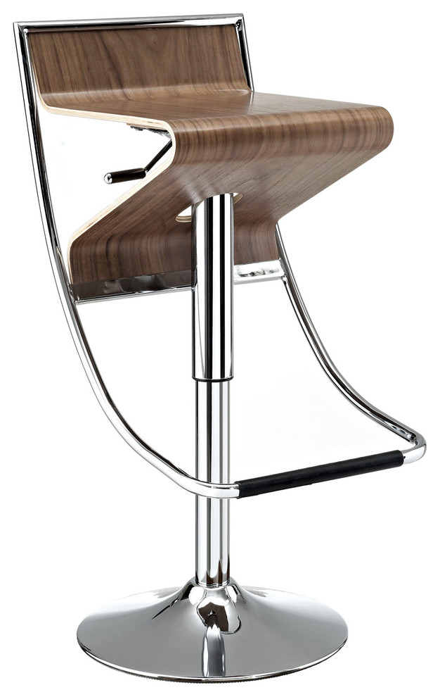 Modern Walnut Zig-Zag Bar Stool - Contemporary - Bar Stools And Counter ...