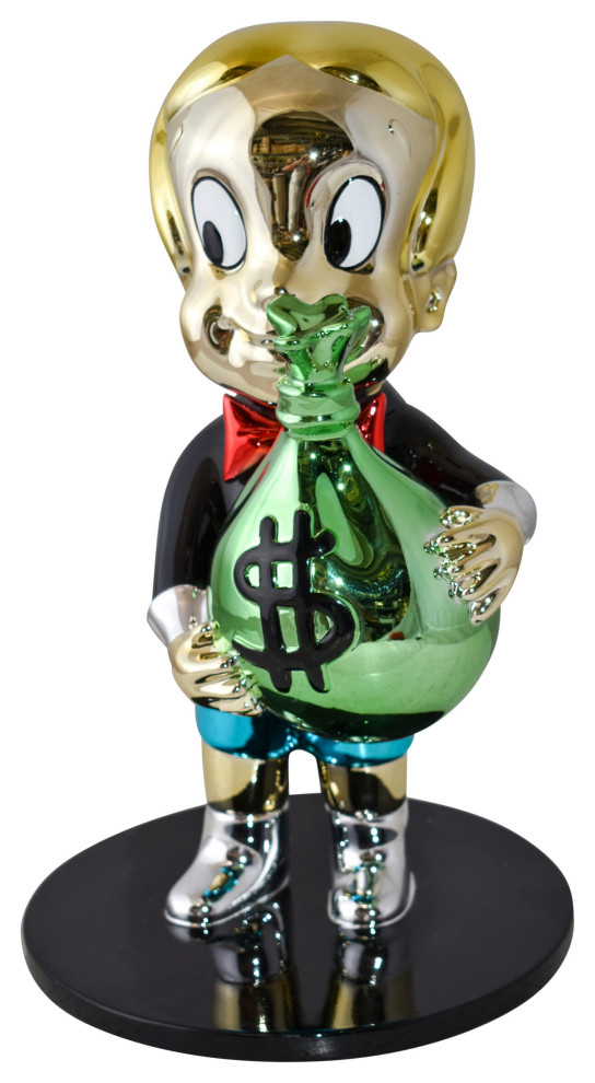 Monopoly Child Holding Money Bag Resin Statue Small Size: 1" x 10" x 15 ...