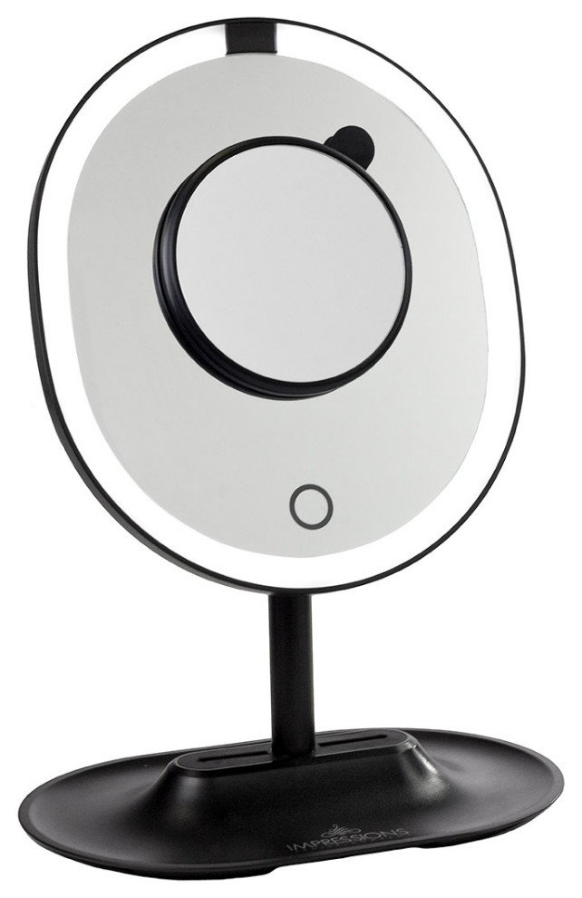 Motion-Activated LED Makeup Mirror, Detachable 5X Mirror - Modern ...