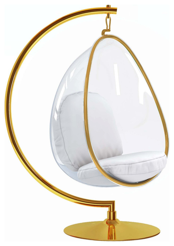 Scoop Chair With Stand, Gold - Modern - Armchairs And Accent Chairs ...