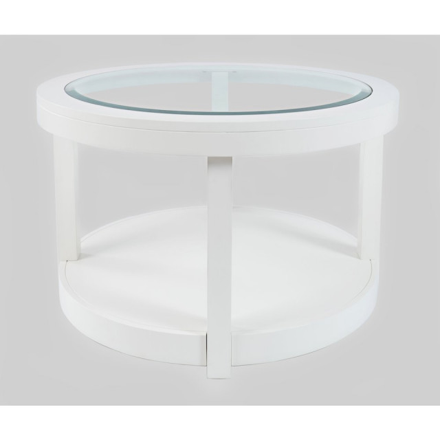 Urban Icon Contemporary Round Glass Inlay Coffee Table - Contemporary ...