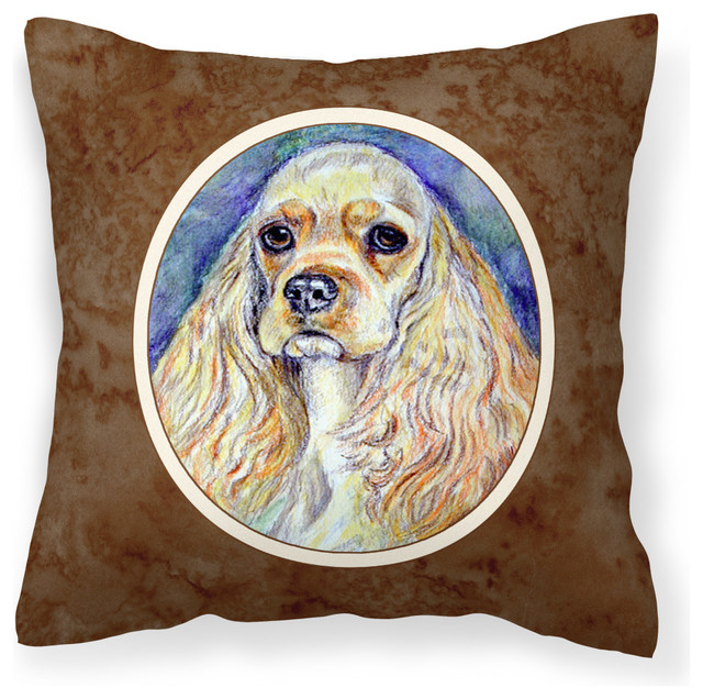 Buff Cocker Spaniel Fabric Decorative Pillow - Contemporary ...