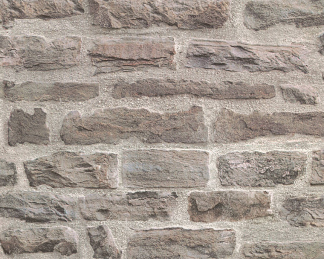 Faux Textured Wallpaper Featuring Stone Wall, 319441, One Roll ...