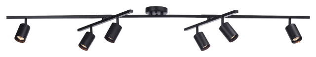 Waylon 6-Light Matte Black Track Lighting - Transitional - Track ...