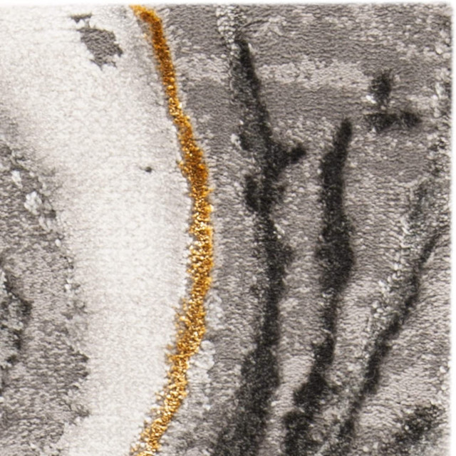 Modern Abstract Area Rug, Non-Shedding, Easy Care, Two-Tone Unique ...