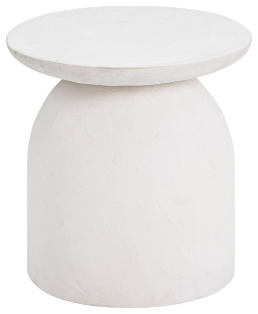 Aloe White Concrete Side Table - Transitional - Side Tables And End ...