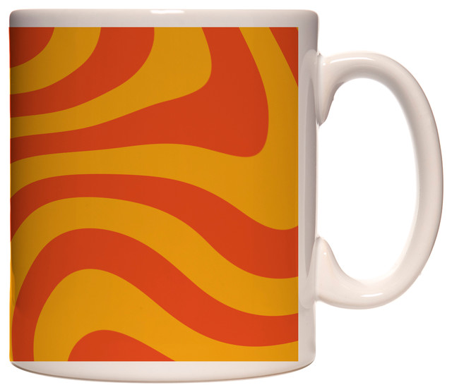 Swirl Mug, Orange, 11 - Contemporary - Mugs - by Imaginarium Goods | Houzz