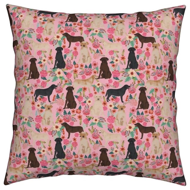 Labrador Chocolate Lab Yellow Labrador Throw Pillow - Contemporary ...