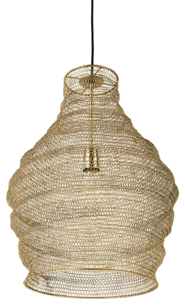 Halycon Gold Mesh & Iron Pendant Light - Contemporary - Pendant ...