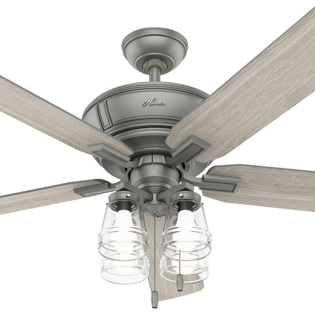Hunter 60" Grantham Ceiling Fan With LED Light Kit and Pull Chain, 60 ...