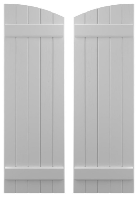Five Board (2 Batten) Joined Board-n-Batten Shutters w/ Elliptical Top ...