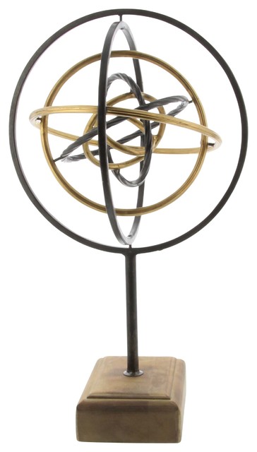 Black Metal Armillary Compass Sculpture 10" x 8" x 19" 84241 ...