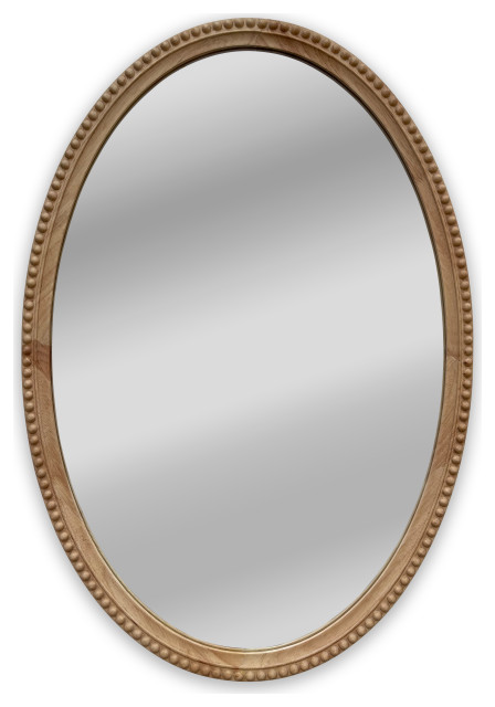 Chloe's Reflection Contemporary Maple Wood Oval Textured Framed Wall ...