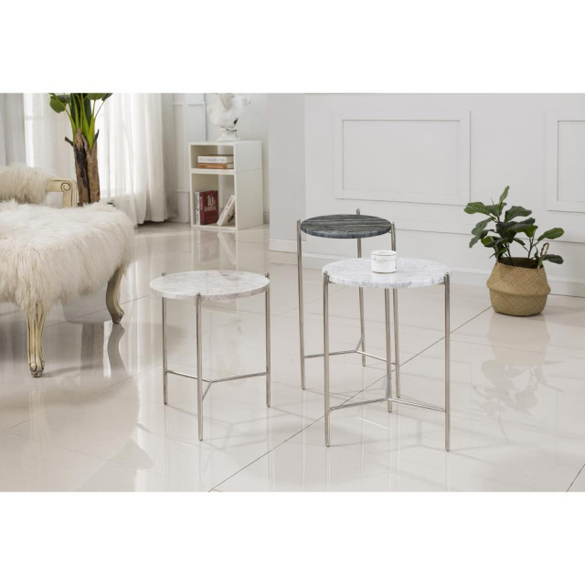 Bolt End Table 24 Black Marble Top - Contemporary - Side Tables And End ...