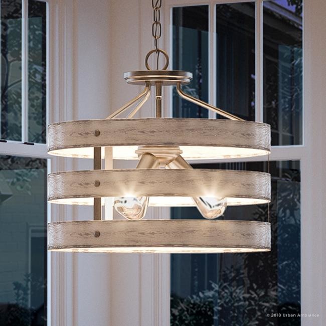 Luxury Farmhouse Ceiling Fixture, Adelaide Series, Galvanized Steel ...