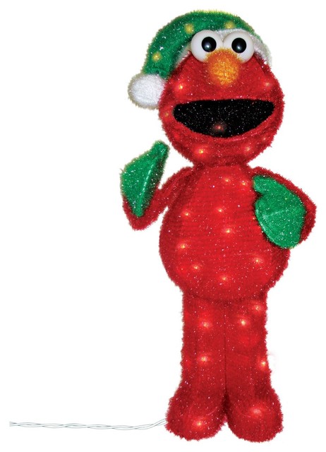 35-Light Sesame Street Elmo 3D Soft Tinsel Holiday Display ...