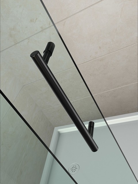 Avalux GS Frameless Shower Enclosure, Shelves, Oil-Rubbed Bronze, 32 ...
