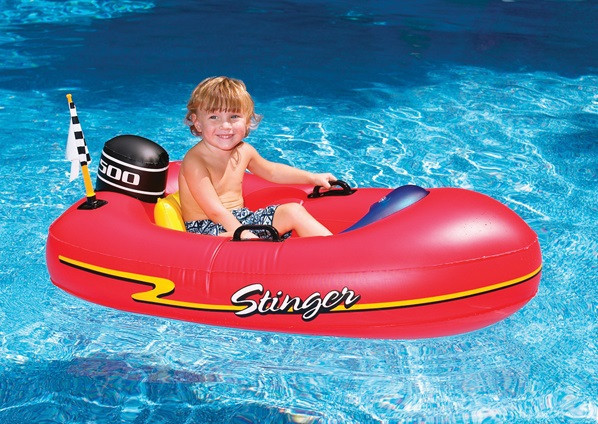 48-Inch Inflatable Red and Black Stinger Speedboat Swimming Pool Raft ...