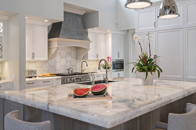Cristallo Quartzite Kitchen - Transitional - Kitchen - Miami - by ...