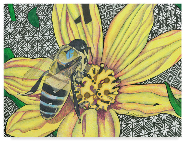 Amy Frank 'The Bee' Canvas Art, 14"x19" - Farmhouse - Prints And ...