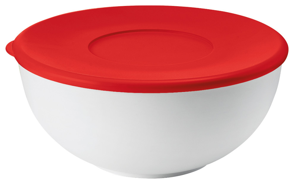 Guzzini Kitchen White 11 Inch Container with Red Lid - Transitional ...