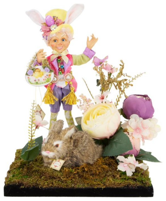 Mark Roberts 2021 Spring Elfin with Rabbit Arrangement Figurine, Small ...