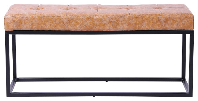 MILLI Tan Entrance Bench - Industrial - Upholstered Benches - by ...