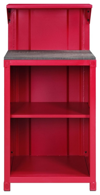 Bowery Hill Contemporary Cargo Metal Reception Desk with 2 Compartments ...