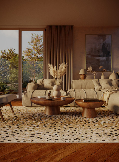 Washable Fawn Hide Area Rug, Round 3' - Contemporary - Area Rugs - by ...