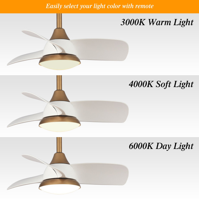 28 in. Modern Integrated LED Indoor Ceiling Fan with Remote Control and ...