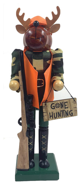 14" Gone Hunting Nutcracker - Eclectic - Holiday Accents And Figurines ...