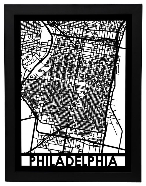 Philadelphia Street Map - Contemporary - Prints And Posters - by Cut ...